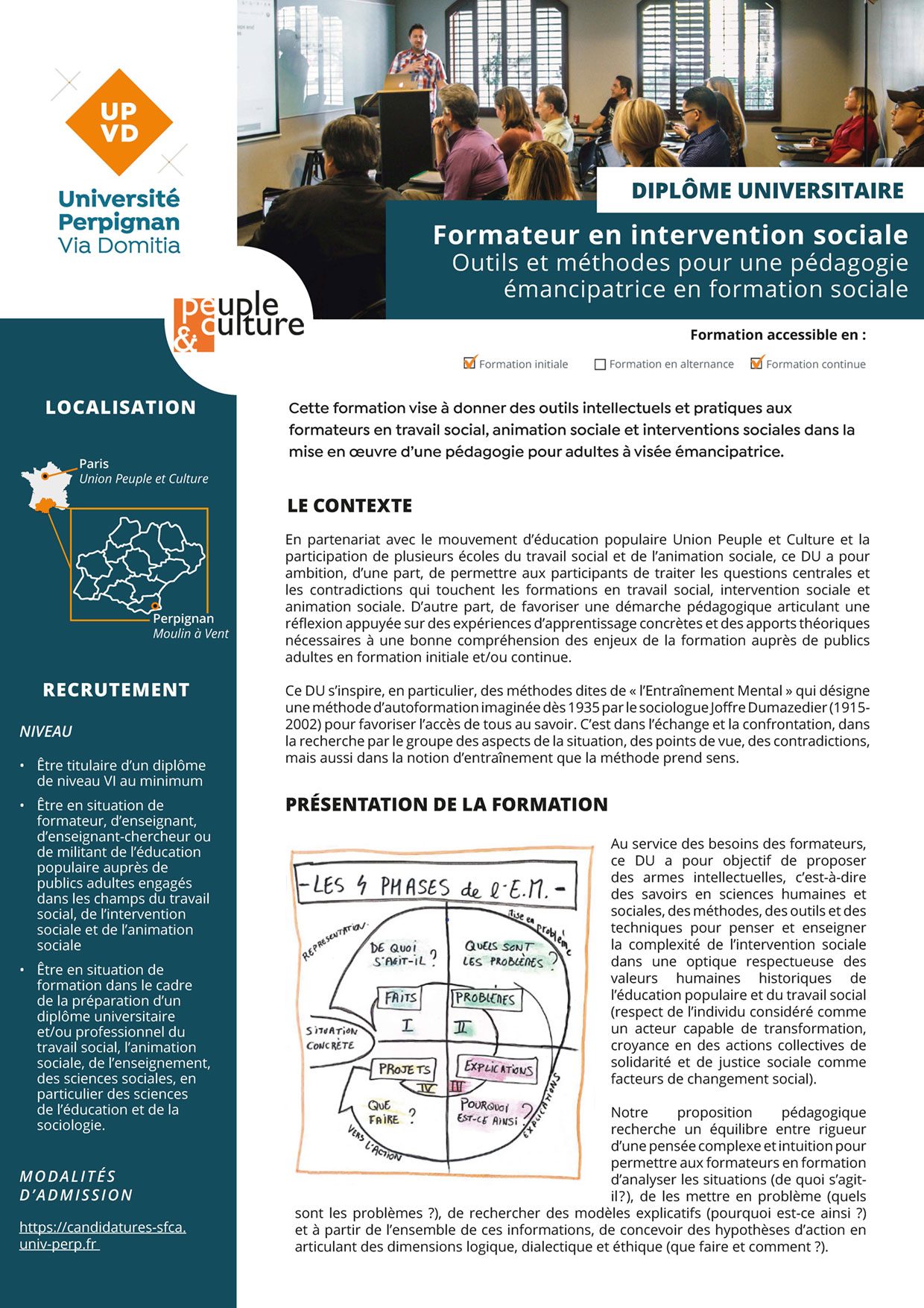 DIPLÔME UNIVERSITAIRE Formateur en intervention sociale - Association ...